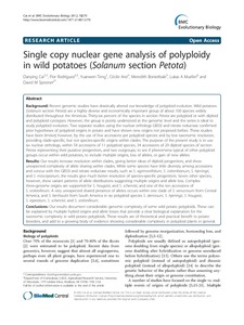 Single copy nuclear gene analysis of polyploidy in wild potatoes ...
